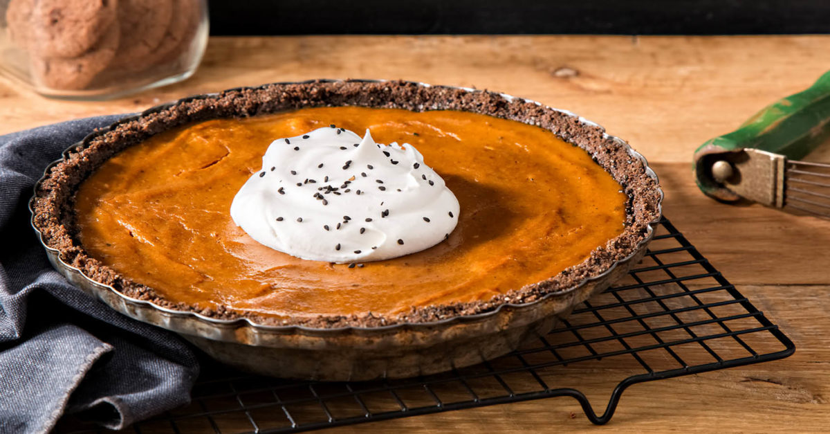 Sweet Potato Pie with Chocolate Sesame Crust - Start Healthy